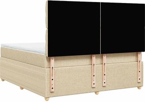 Box spring postel s matrací krémová 180x200 cm textil 3292147