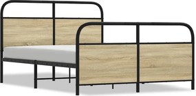 Kovový rám postele bez matrace dub sonoma 137x190 cm 3318647