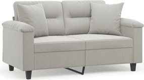 2místná pohovka s polštáři světle šedá 120 cm mikrovlákno 3200966
