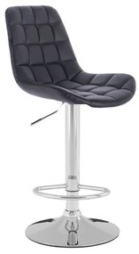 LuxuryForm DESIGN Barová židle PARIS na stříbrné kulaté podstavě - černá