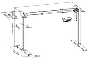 Výškově nastavitelný stůl, 1 motor, 745 - 1235 mm, rohový L/P, deska 1800 x 1200 mm, šedá podnož, bílá