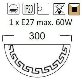 ACA DECOR Nástěnné svítidlo ANDROMEDA max. 60W/230V/E27/IP20