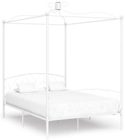 Rám postele s nebesy bílý kovový 140 x 200 cm,  284471 HangarStore.cz