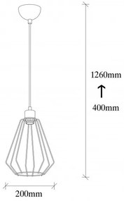 Lustr na lanku KESE 1xE27/40W/230V