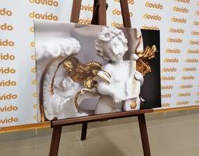 Obraz soška hrajícího anděla - 120x80 cm