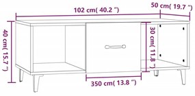 Konferenční stolek betonově šedý 102x50x40 cm kompozitní dřevo