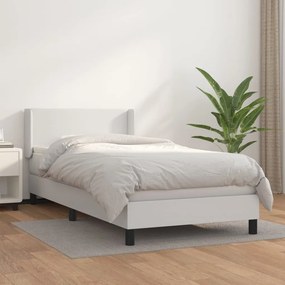 Box spring postel s matrací bílá 90x190 cm umělá kůže 3130632