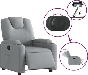 Elektrické polohovací křeslo světle šedé textil 3204344