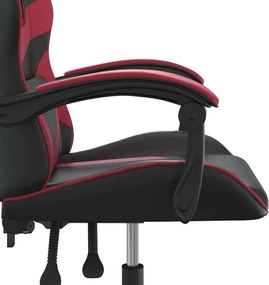 vidaXL Otočná herní židle s podnožkou umělá kůže [349548] Barva: Černá a vínová