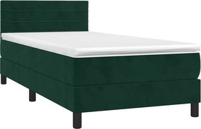 Box spring postel s matrací tmavě zelená 90x190 cm samet 3141338