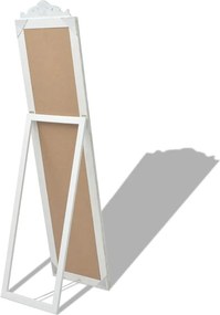 Volně stojící zrcadlo barokní styl 160 x 40 cm bílé 243691