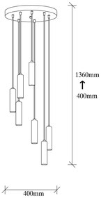 Lustr na lanku TEMPO 7xE27/40W/230V