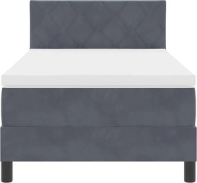 Postel s boxspringem s čelo Tmavě šedá 90 x 190 cm samet 3339207