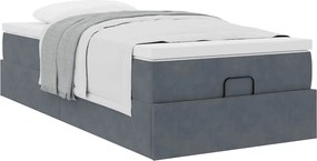 Osmanský rám postele s matrací tmavě šedá 80x200cm samet 3311148