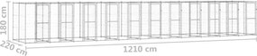 vidaXL Venkovní psí kotec ocel 26,62 m² [3082291] Barva: Černá