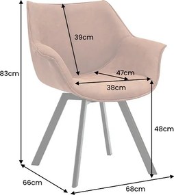 Designová otočná židle Kiara antická hnědá