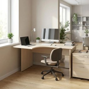 Ergonomický stůl Impress 160 x 90 cm, levý, javor