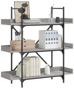 Knihovna se 3 policemi šedá sonoma 100 x 33 x 108,5 cm kompozit
