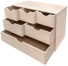 Zeller Present Dřevěný organizér s 6 šuplíky na psací a kancelářské potřeby ZELLER 40 x 20 x 28 cm