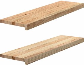 Nášlapy na schody 2 ks neošetřené 90x30x2 cm masivní dub 3283780