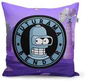 Sablio Polštář Futurama Bender Planeta s vysílači - 60x60 cm