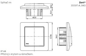 ABB Zoni vypínač č.5 IP44 matná černá 3559T-A05940 237 (2CHT590594A6237)