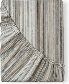 Kvalitex Bavlněné napínací prostěradlo proužek šedobéžový 200x200cm