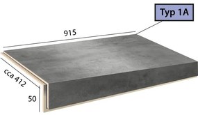 Vinylový schod Vinylové schody Brased Objectline Step 1A - 1060 Cement steel