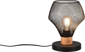 Černá stolní lampa s kovovým stínidlem (výška 25 cm) Valeria – Reality