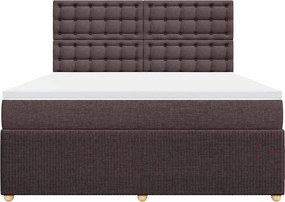 Box spring postel s matrací tmavě hnědá 180x200 cm textil 3294452