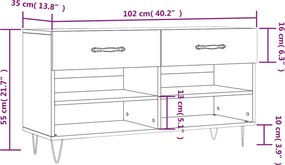 vidaXL Botník 102 x 35 x 55 cm kompozitní dřevo [829739] Barva: Betonová šedá