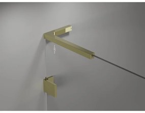 Mexen Lunar, L pětiúhelníkový sprchový kout naklápěcí doleva 100 x 80 cm, 8mm čiré sklo, zlatý profil, 831L-100L-080P-50-00-L