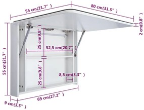 vidaXL LED koupelnová skříňka se zrcadlem 80 x 9,5 x 55 cm
