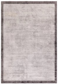 Černý  koberec Ife Border Charcoal Silver Rozměry: 200x200 cm
