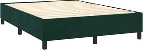 Box spring postel s matrací tmavě zelená 140x190 cm samet 3143022