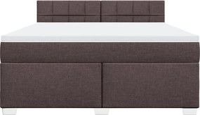 Box spring postel s matrací tmavě hnědá 180x200 cm textil 3285970