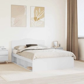 Rám postele s čelo Bílá 140 x 200 cm Masivní borové dřevo 3412889