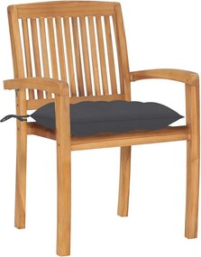 Stohovatelné zahradní židle s poduškami 6 ks masivní teak 3073267