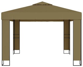 vidaXL Marketos Altán s dvojitou střechou 3 x 3 x 2,7 m taupe 180 g/m²