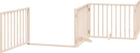 Zábrana pro psy s dvířky skládací 12 panelů 960 cm topol 3155556