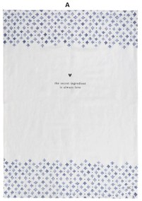 Bastion Collections Bavlněná utěrka White/Blue Secret C, modrá barva, textil