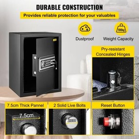 Trezor s otiskem prstu a číselným kódem, objem 59,5 l