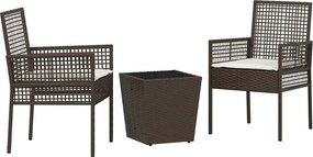 Zahradní bistro set 3 ks Hnědá polyratan 3334956