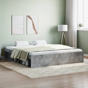 vidaXL Rám postele betonově šedý 180 x 200 cm Super King Size