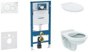 Geberit Duofix - Set předstěnové instalace, klozetu Alpha a sedátka, tlačítko Sigma01, alpská bílá SANI11CD3124