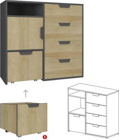NANO | komoda NA8 se zásuvkami | 80 cm | dub riviera