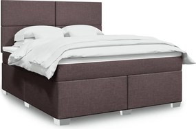 Box spring postel s matrací tmavě hnědá 180x200 cm textil 3292863