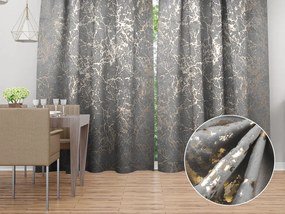 Biante Sametový závěs Isabela IBL-015 Zlatý mramor na světle šedém - šířka 270 cm 270x140 cm