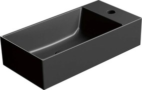Sapho GSI Kube X - Umývátko 50x25 cm, bez přepadu, otvor pro baterii, matná černá 9486126