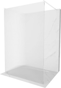 Mexen Kioto, sprchová zástěna Walk-In 100 x 200 cm, 8mm sklo s žebrovým vzorem, bílá profil, 800-100-002-20-09